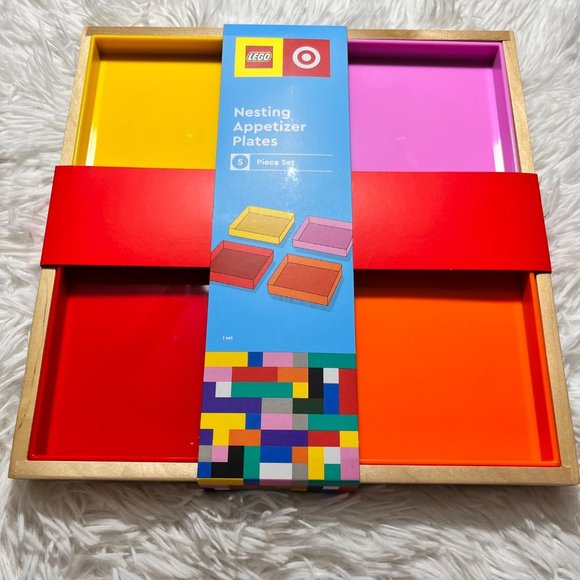 Lego | Dining | New Lego X Target Nesting Appetizer Plates 5pc Red Pink ...
